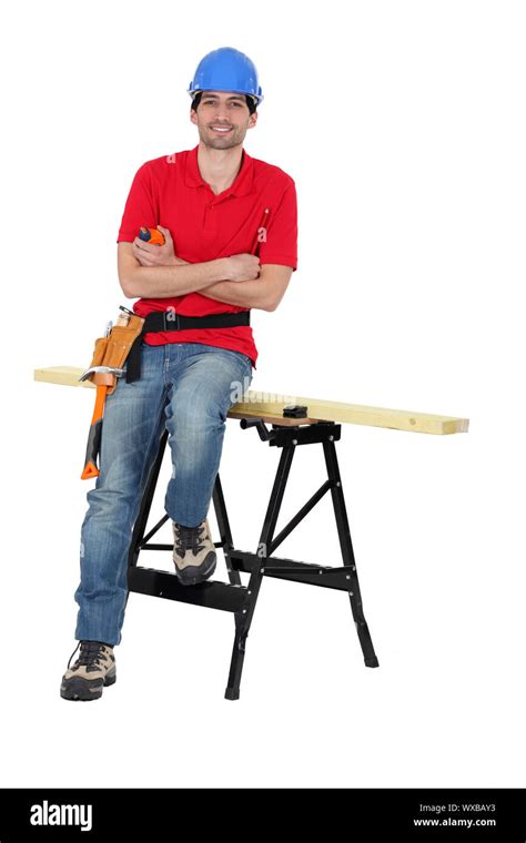 Male Carpenter Posing Stock Photo Alamy