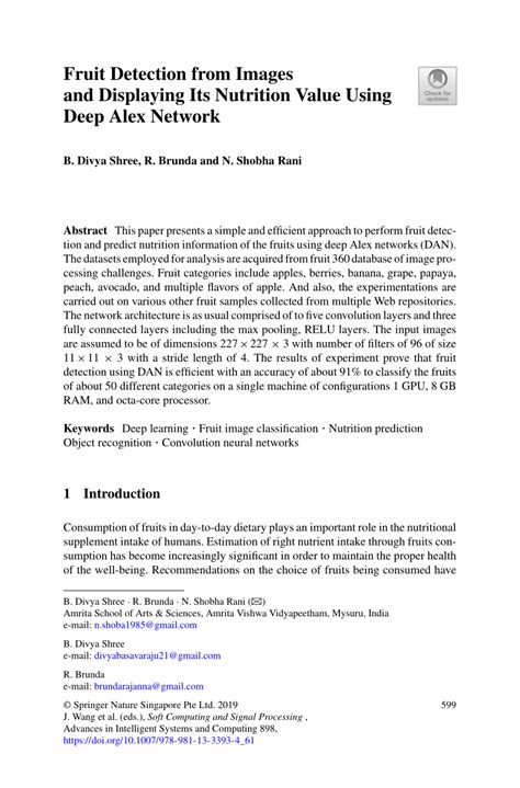 Pdf Fruit Detection From Images And Displaying Its Nutrition Value