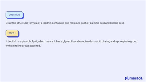 ⏩solveddraw The Structural Formula Of A Lecithin Containing One