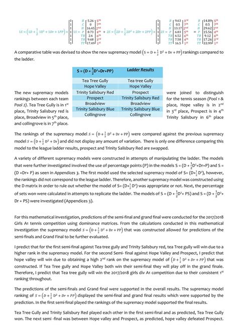Maths Investigation Matrices Mathematical Methods Year 12 Sace