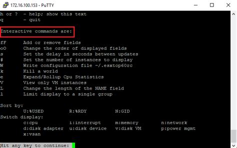 Esxtop Part Iv Interactive Mode To Monitor Cpu Network Pioneers
