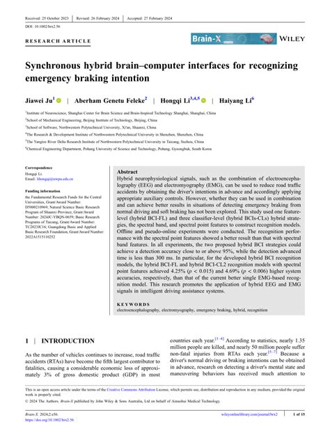 Pdf Synchronous Hybrid Brain Computer Interfaces For Recognizing Emergency Braking Intention