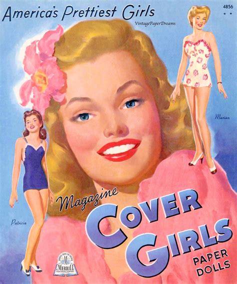 Vintage Paper Doll Printable Pdf • Cover Girls Paper Doll • 40s 1940s