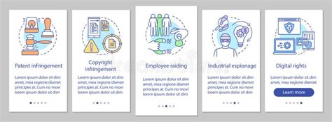 Ethical Issues Onboarding Mobile App Page Screen Vector Template Stock