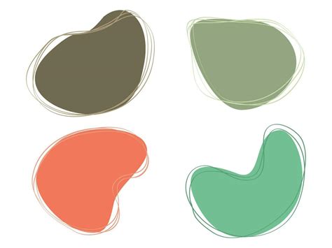 Doodle Blob Shapes Vector Set Organic Abstract Simple Fluid Splodge Elemets Abstract Colorful