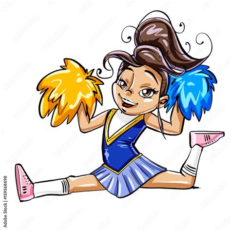 Cheerleader Cartoon Girl Stock Illustration Adobe Stock