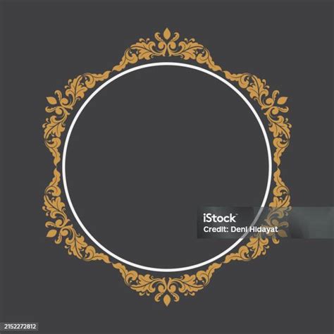 원형 모양에 있는 황금 포도 수확 구조 장신구 황금 반지 테두리 장식 청첩장에 적합합니다 결혼식에 대한 스톡 벡터 아트 및 기타 이미지 Istock