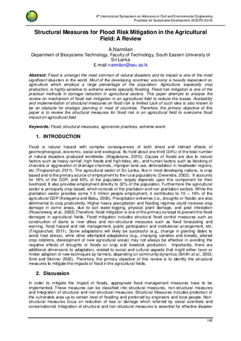 Pdf Structural Measures For Flood Risk Mitigation In The Agricultural Field A Review
