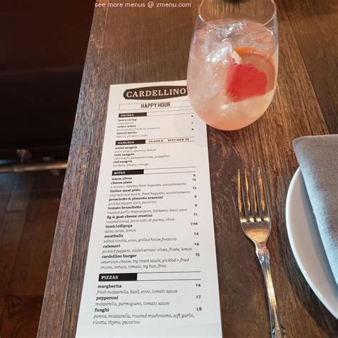 Online Menu Of Cardellino Restaurant San Diego California 92103 Zmenu