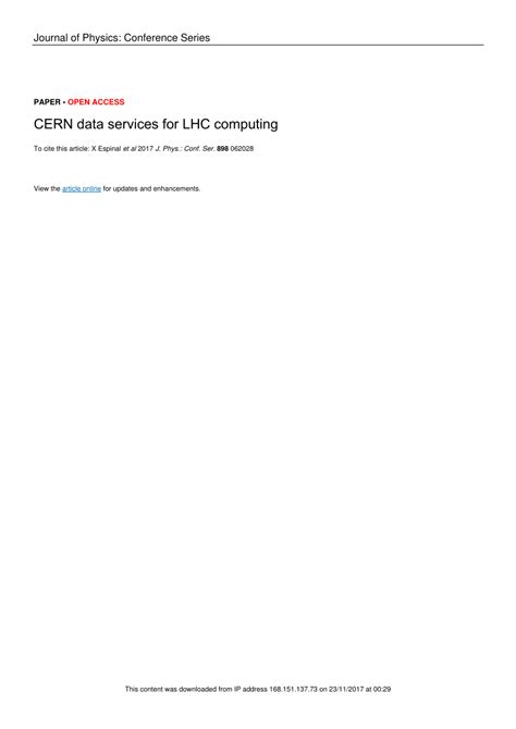 Pdf Cern Data Services For Lhc Computing