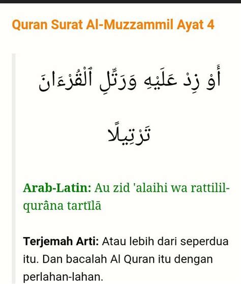 Surat Al Muzammil Ayat 4 53 Koleksi Gambar