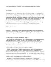 Exploring Quantum Physics Unveiling The Mysteries Of The Course Hero