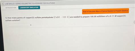 Solved Lab Skills ﻿using Volumetric Glassware For