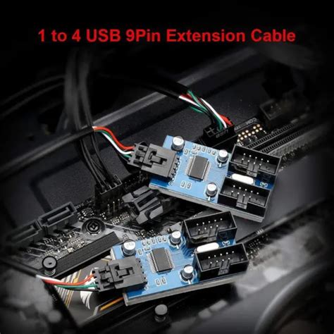 Motherboard Usb 9 Pin Header Extension Splitter Cable Hub Connector