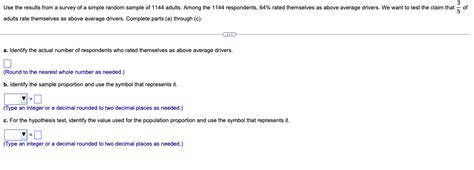 solved use the results from a survey of a simple random