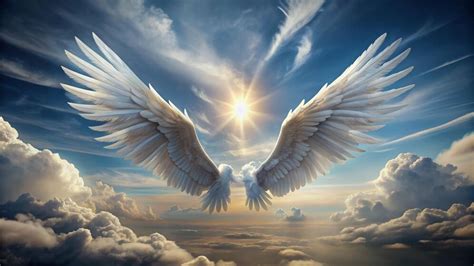 Angel Wings In The Sky With Clouds Premium Ai Generated Image