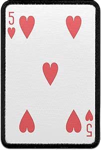 Five Of Hearts Card Patch Deck Embroidered Iron On Foto