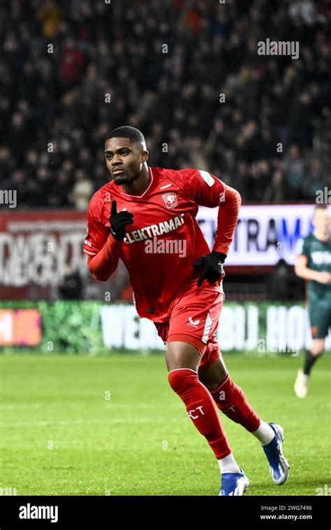 Enschede Myron Boadu Of Fc Twente Celebrates His Goal During The Dutch Eredivisie Match