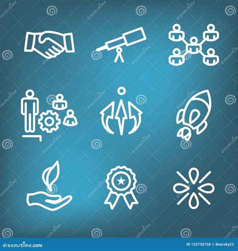 Core Values Outline Line Icon Conveying Integrity Purpose Stock Vector Illustration Of