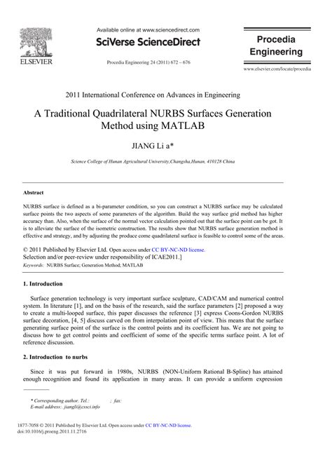 Pdf A Traditional Quadrilateral Nurbs Surfaces Generation Method