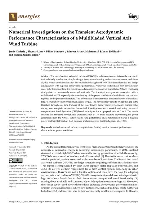 Pdf Numerical Investigations On The Transient Aerodynamic Performance Characterization Of A