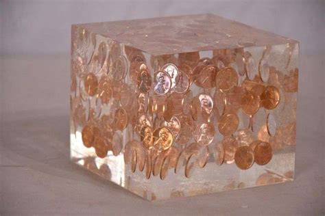 Unique Cube Sculpture Filled With 1968 Pennies 17200 008 R H Lee And Co Auctioneers