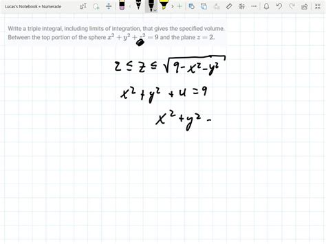 ⏩solved write a triple integral including limits of integration