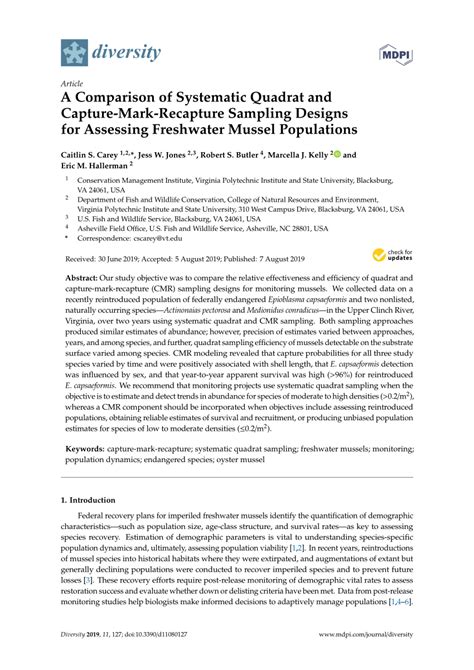 Pdf A Comparison Of Systematic Quadrat And Capture Mark Recapture