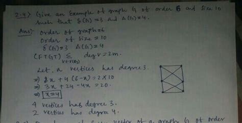 Discrete Mathematics Give Example Graph With Specified Properties