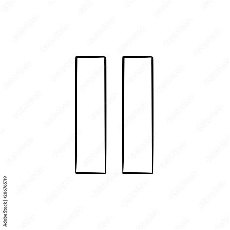 Pause Button Hand Drawn Outline Doodle Icon Pause Playing Media Control Concept Vector Sketch