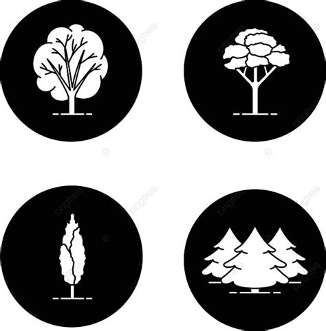 Trees Glyph Icons Set Items Ecology Forestry Vector Items Ecology Forestry PNG And Vector