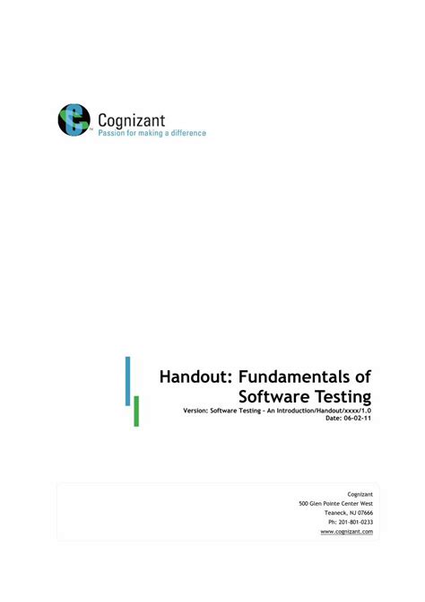 Pdf Fundamentals Of Software Testing Handout V1 Dokumentips
