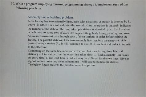 Solved 10 Write A Program Employing Dynamic Programming