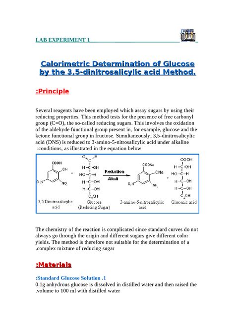 biochemistry lab report docsity