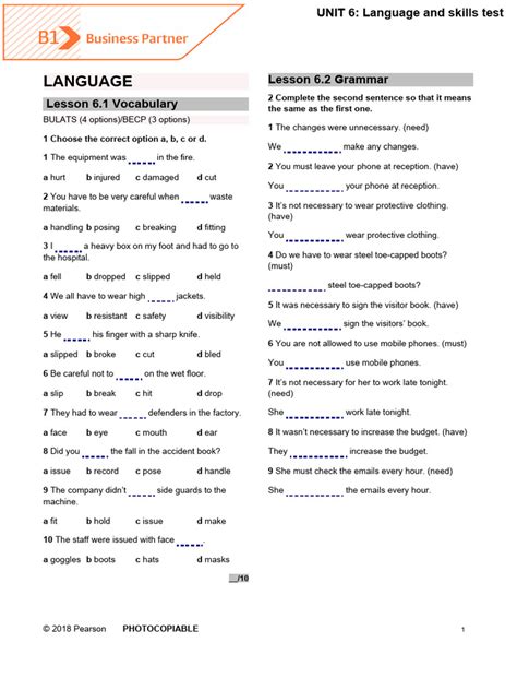 Bp B1 Tests Unit6 Pdf