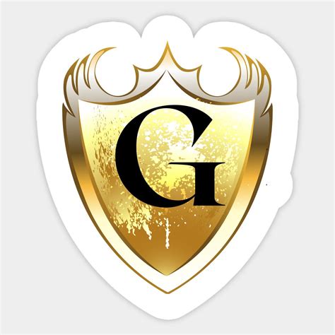Letter G Shield Sticker Unique Fonts Lettering Custom Stickers