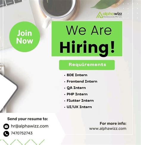 Hiring Interns Alphawizz Technologies