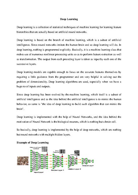 Unit Iv Deep Learning Notes Deep Learning Deep Learning Is A