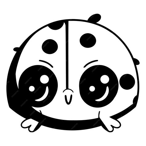 Милая карикатурная ледибуг изолирована на белом фоне Премиум векторы