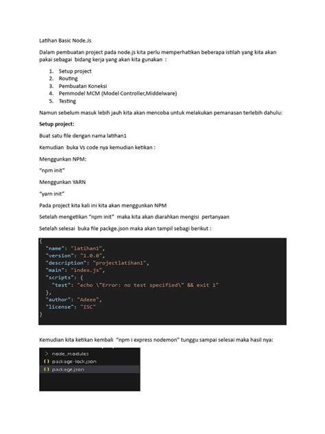 latihan basic nodejs pdf komputer teknologi and rekayasa