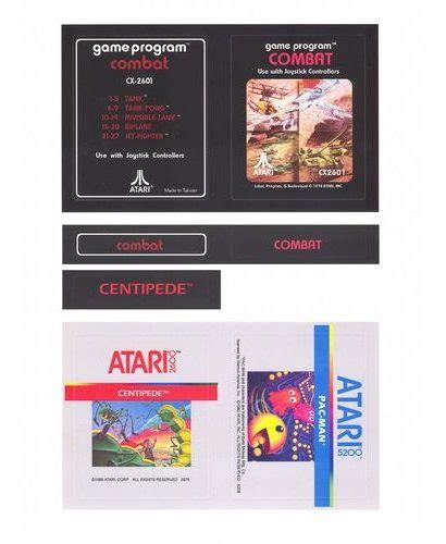 Gloss Blank Labels For Atari 2600 5200 7800 Cartridges 8 Bit Classics