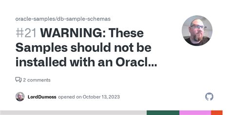 Warning These Samples Should Not Be Installed With An Oracle Db Having