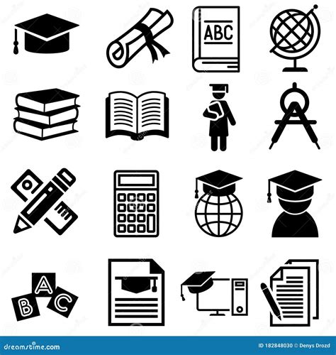 Education Line Icon Vector Set College Illustration Sign Collection
