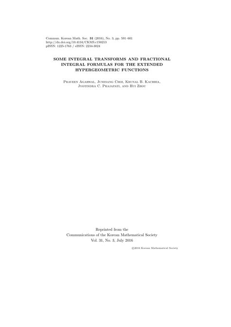 Pdf Some Integral Transforms And Fractional Integral Formulas For The