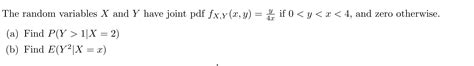 Solved The Random Variables X And Y Have Joint Pdf FX Y Chegg