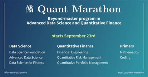Arpm Advanced Risk And Portfolio Management On Linkedin Arpm Quantmarathon Datascience