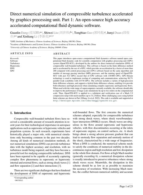 pdf direct numerical simulation of compressible turbulence
