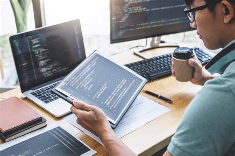 Young Professional Programmer Working At Developing Programming And