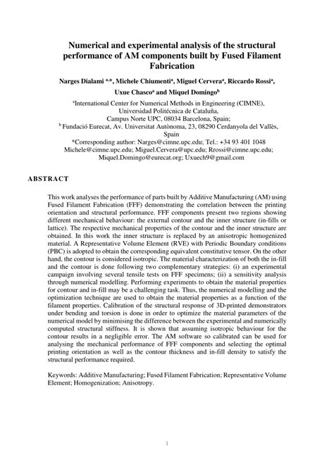 Pdf Numerical And Experimental Analysis Of The Structural Performance Of Am Components Built