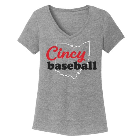 Cincy Baseball Script Lady Sports Fan Cincy Shirts